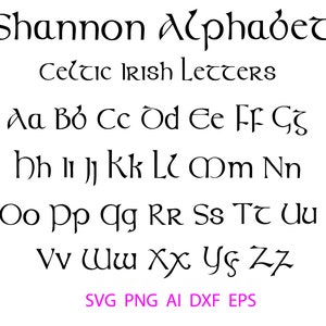 Celtic Font Svg Irish Font Svg Celtic Lettering Old Irish - Etsy Ireland
