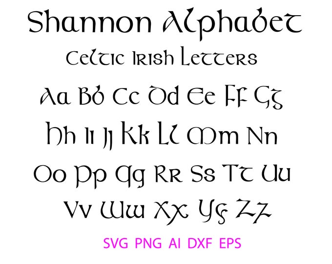 Celtic Font Svg, Irish Font Svg, Celtic Lettering, Old Irish Font ...