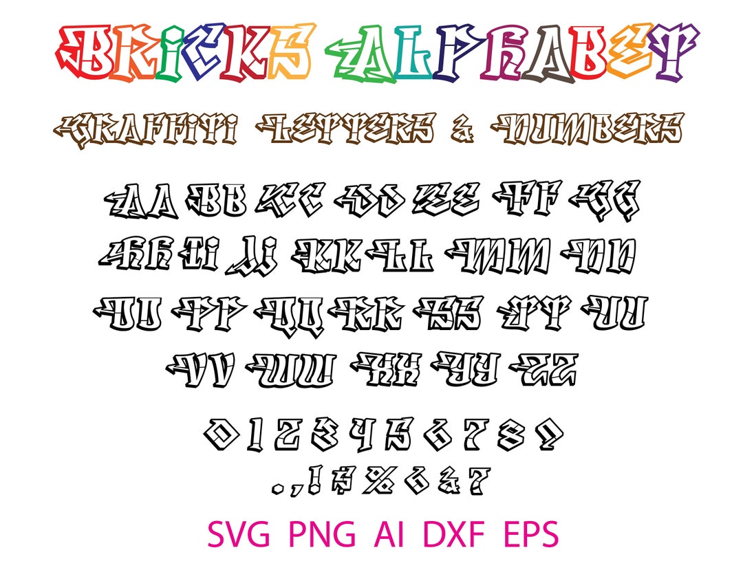 Graffiti Font Svggraffiti Svg Fontgraffiti Fonthip Hop - Etsy