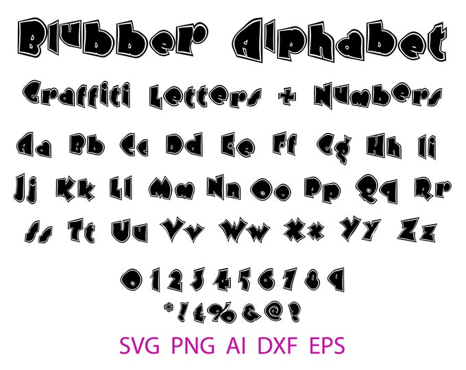 DIGITAL DOWNLOAD Graffiti Tag Alphabet PNG Lettering Graphic Vector ...