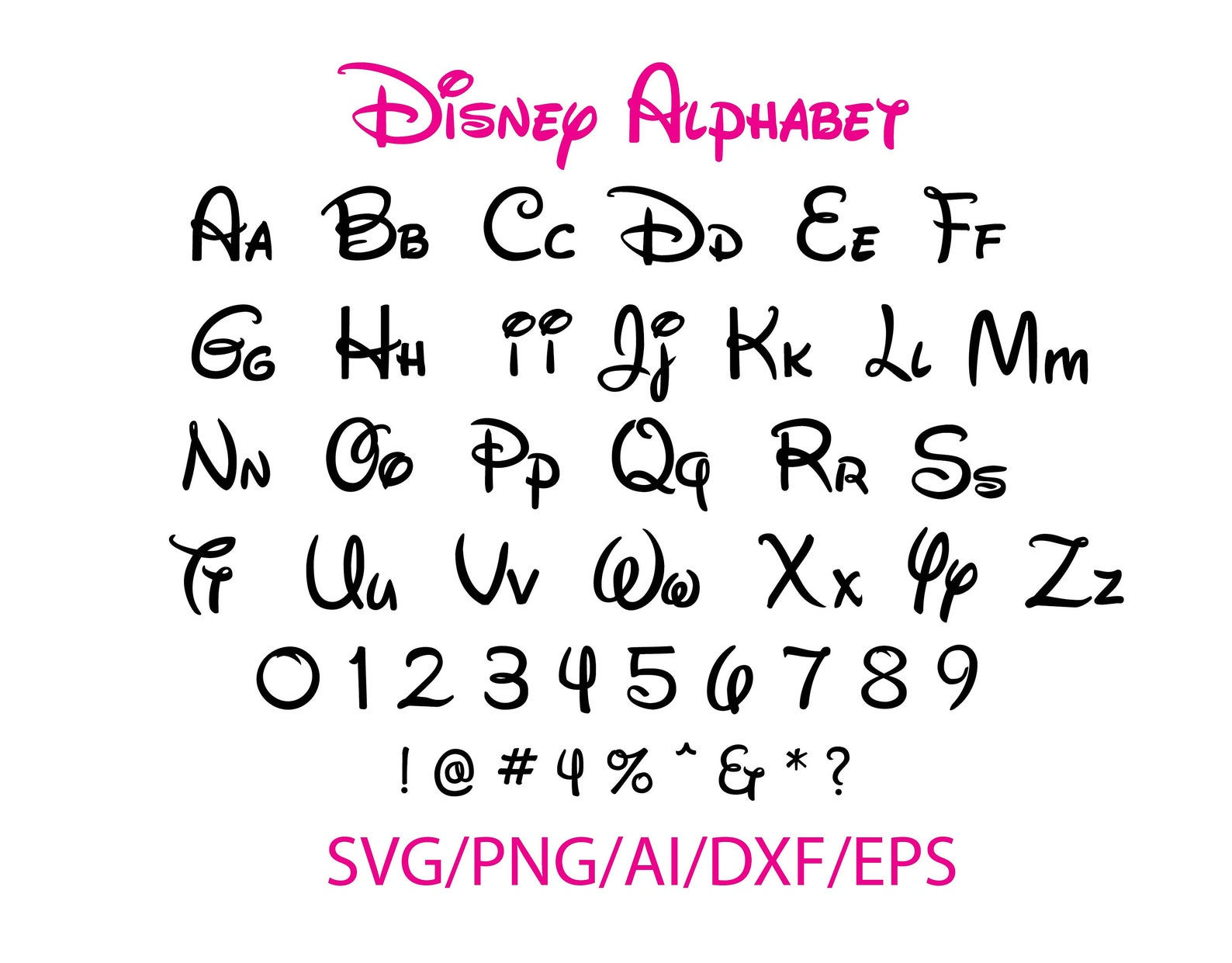 Walt Disney Letters Disney Alphabet Svg Font Svg Alphabet - Etsy
