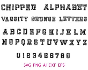 Grunge Varsity Font - Etsy