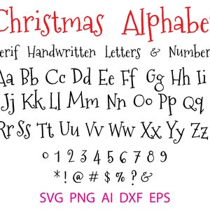 Handwritten Font Svg, Serif Font Svg, Christmas Font Svg, Cute ...
