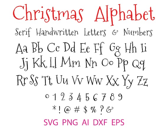 Handwritten Font Svg Serif Font Svg Christmas Font Svg Cute | Etsy