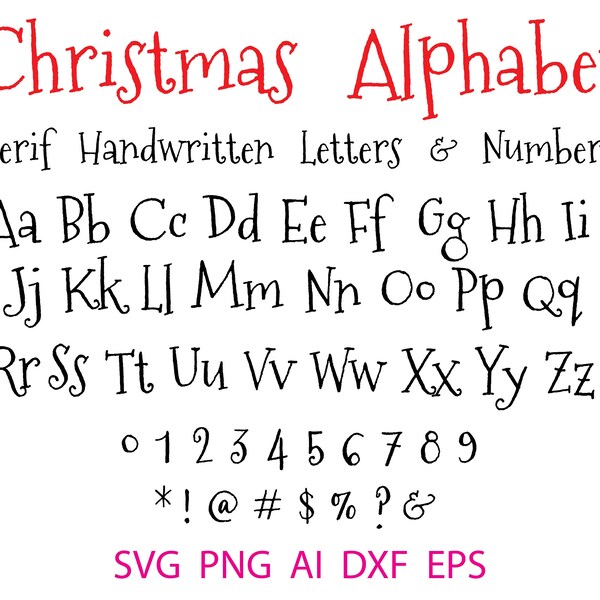 Christmas Fonts Svg - Etsy