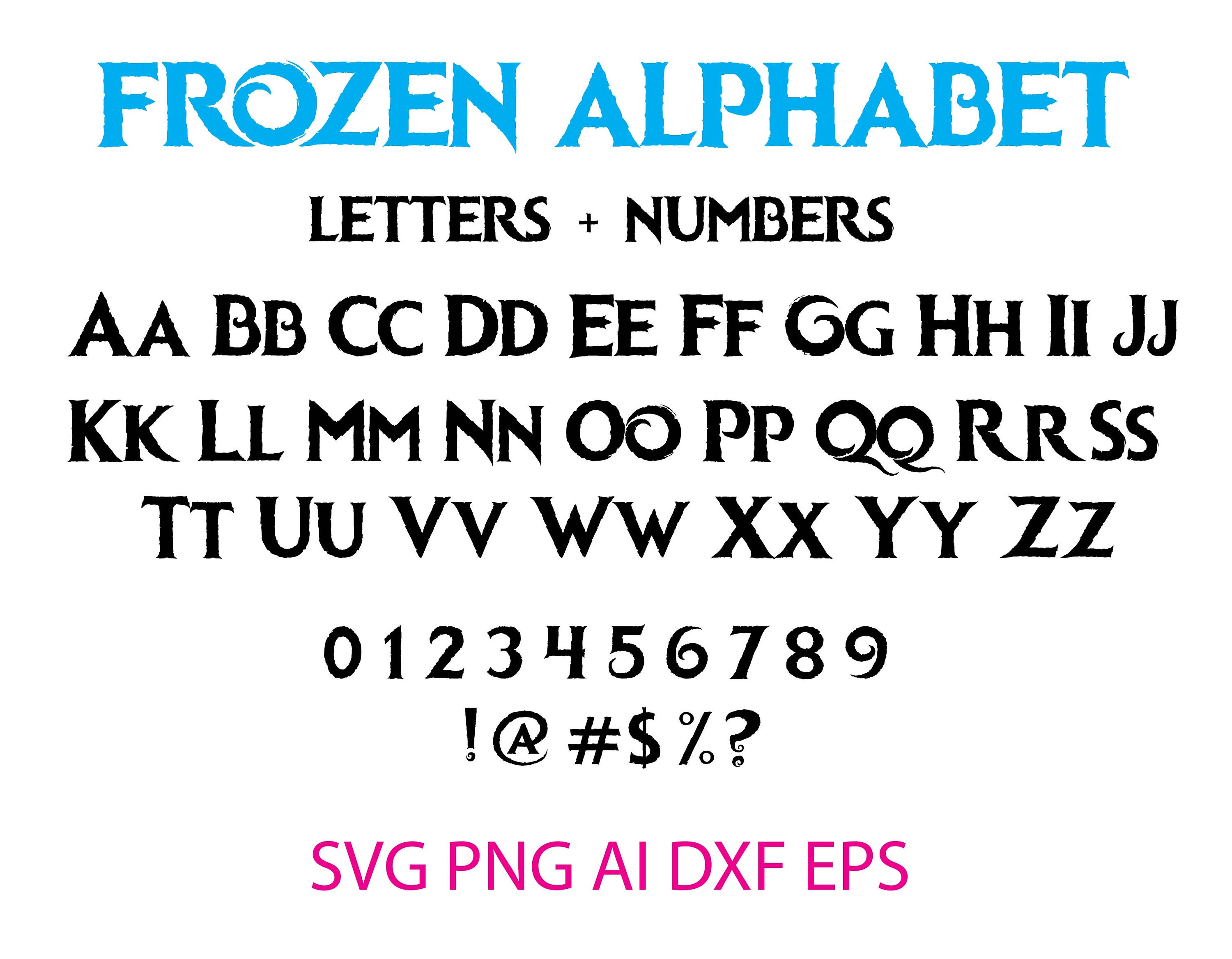 Disney frozen font frozen letters font frozen movie font | Etsy