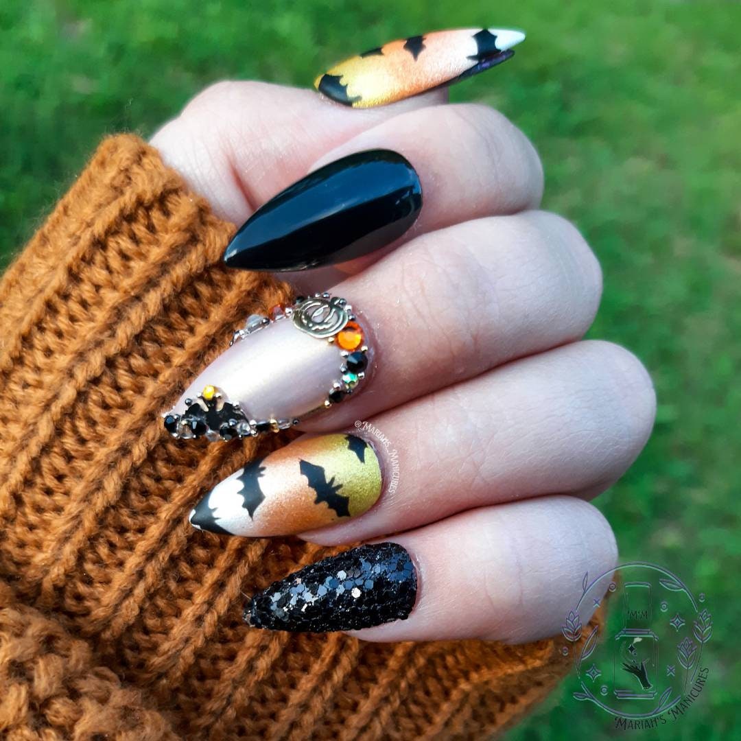 Trick or Treat Press on Nails | Spiderweb | Pumpkin | Spooky Season ...