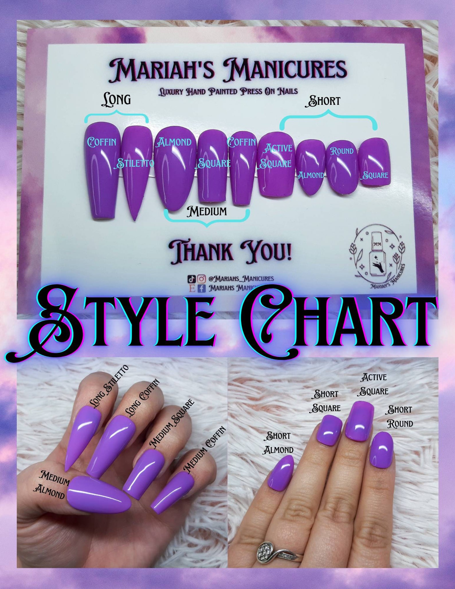 Unicorn Magic Press on Nails | Fantasy | Mythical | Rainbow Nails ...