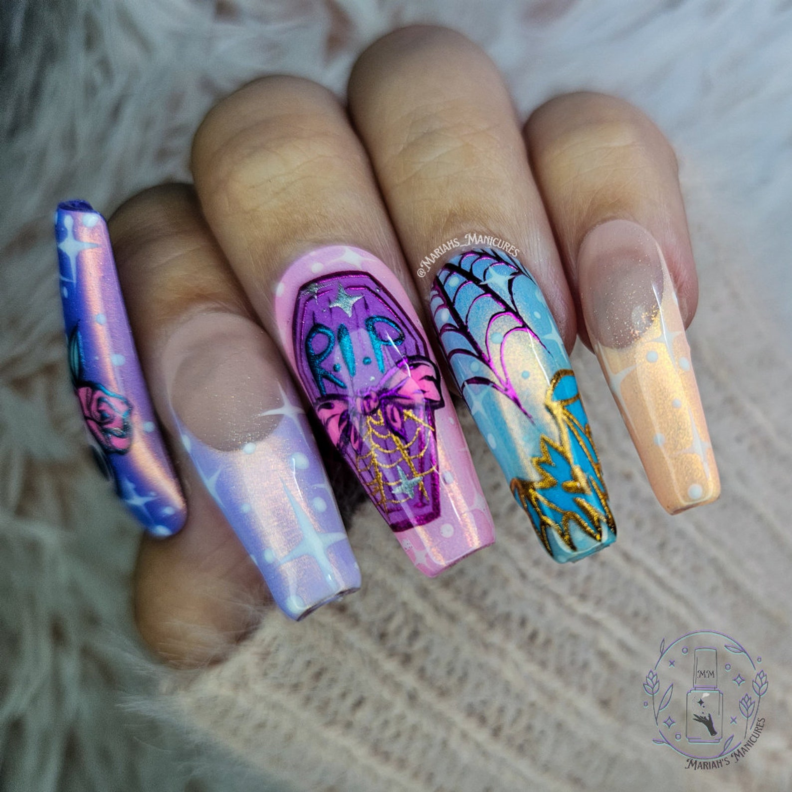 Coffin Cutie Press on Nails | Spiderweb | Spiders | Spooky Season ...