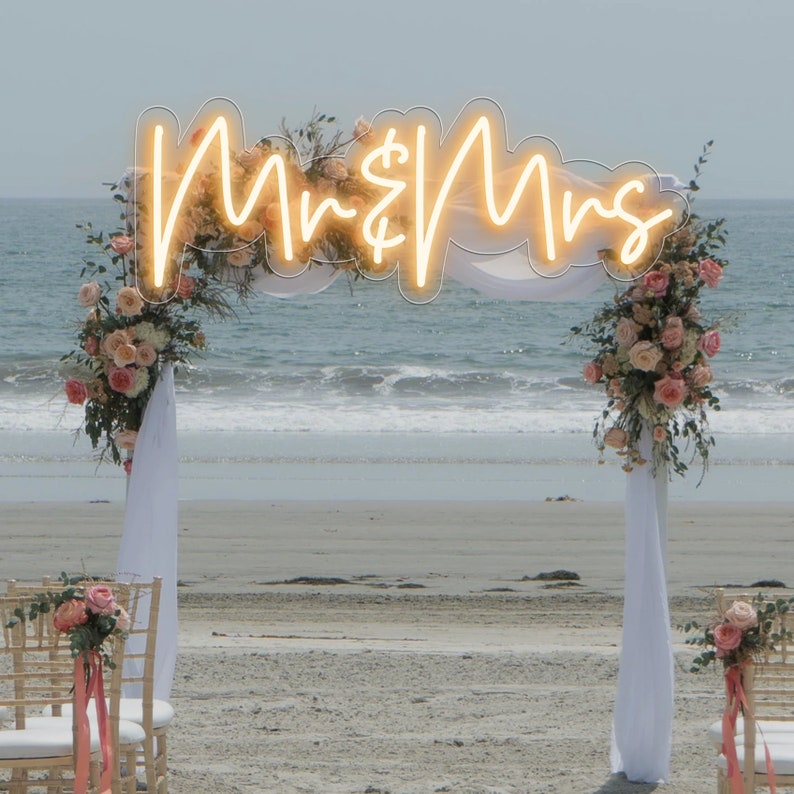 Mr to Miss Neon Sign,custom Wedding Neon Sign,wedding Decor,grass Wall ...
