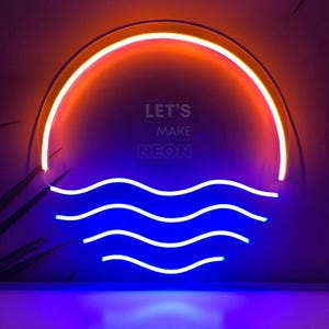 Vaporwave Led Sign,custom Neon Sign,vaporwave Wall Art,sun Neon Sign ...