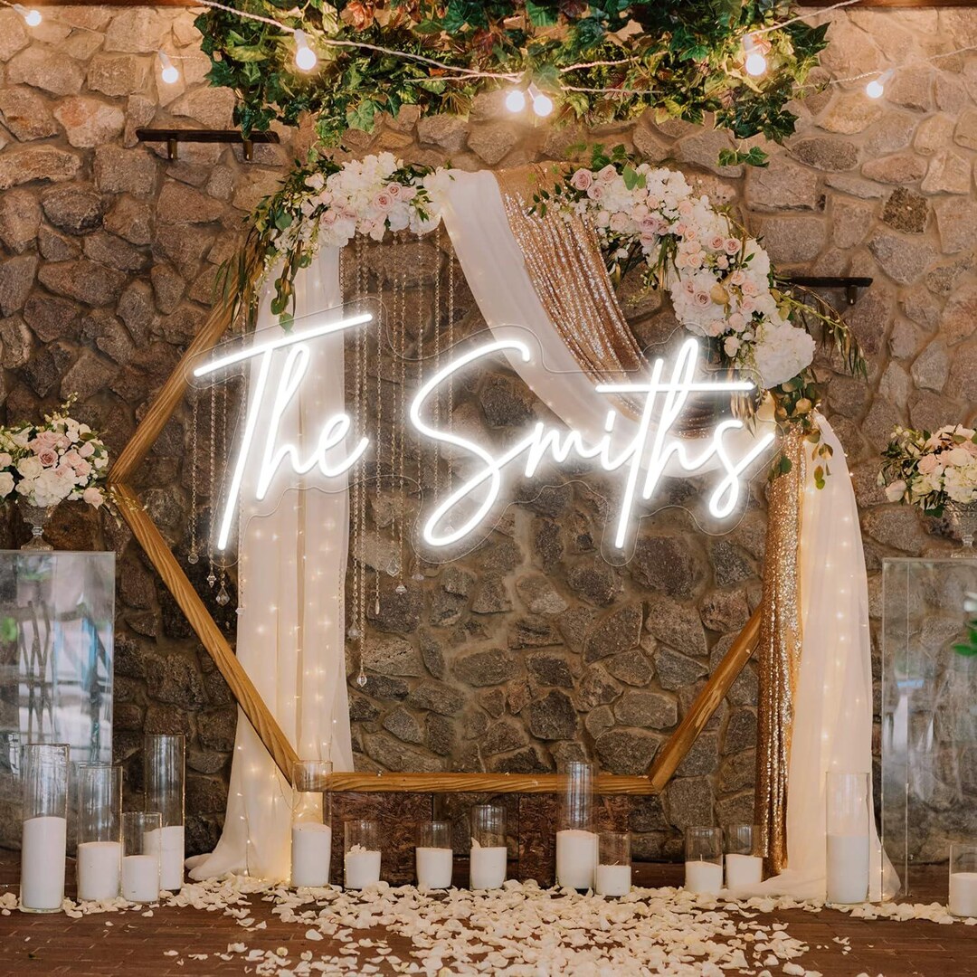 The Smiths Neon Sign,custom Wedding Neon Sign,wedding Backdrop ...