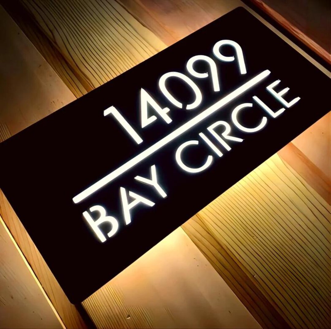 Modern House Number Sign,illuminated LED House Sign,neon Sign,address ...