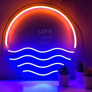 Vaporwave Led Sign,custom Neon Sign,vaporwave Wall Art,sun Neon Sign ...