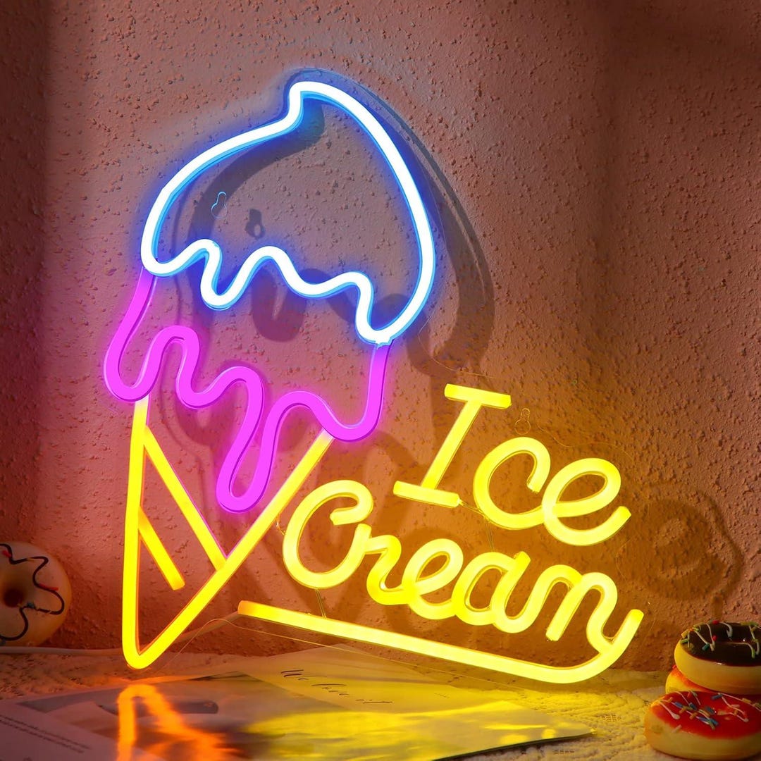 Custom Ice Cream Shop Neon Sign,ice Cream Car Neon Sign,light up Ice ...