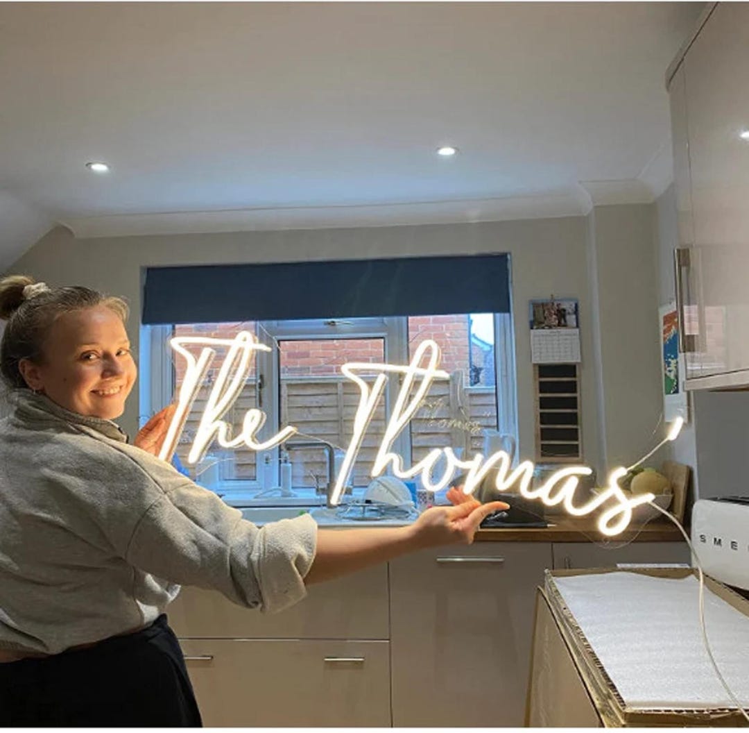 Custom Neon Sign,led Name Sign,wedding Decor,famliy Name Neon Sign,led ...