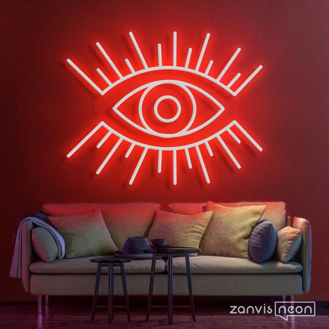 Eye Neon Sign,custom Neon Sign,evil Eye Greek Spiritual Neon Sign,anime ...