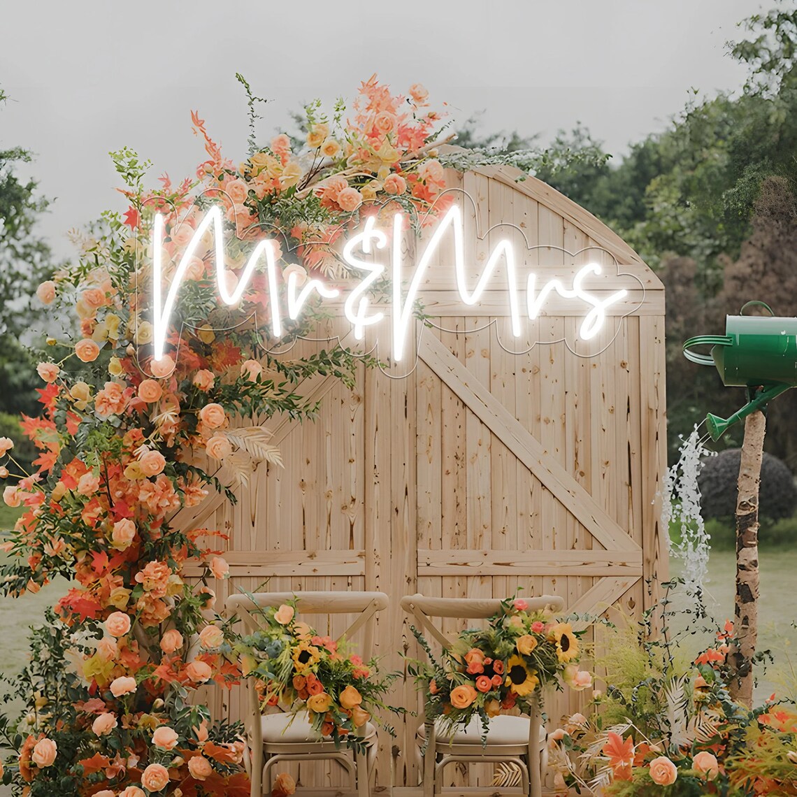 Mr to Miss Neon Sign,custom Wedding Neon Sign,wedding Decor,grass Wall ...