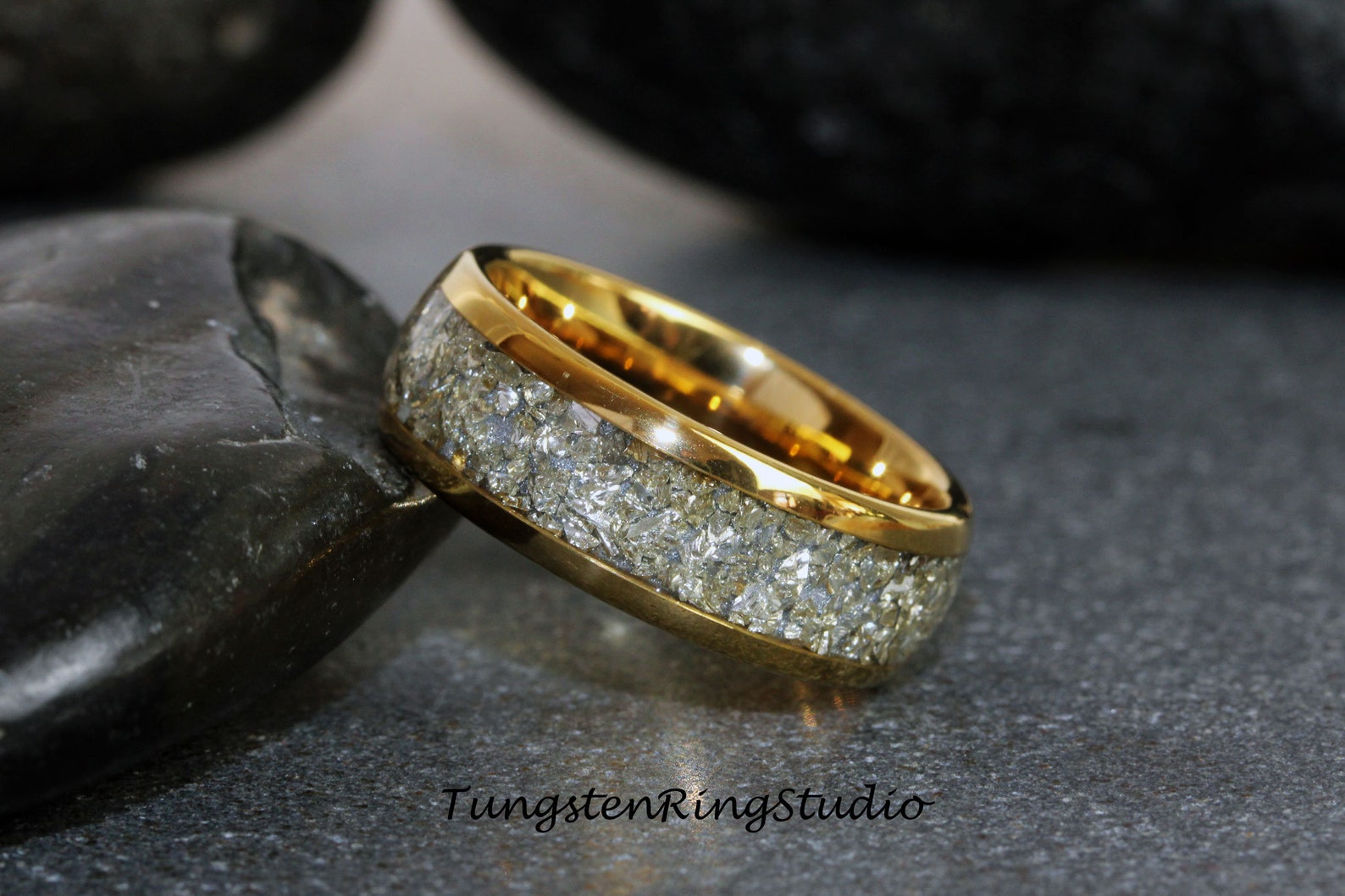 Glass Wedding Ring Set German Silver Glass Wedding Ring - Etsy