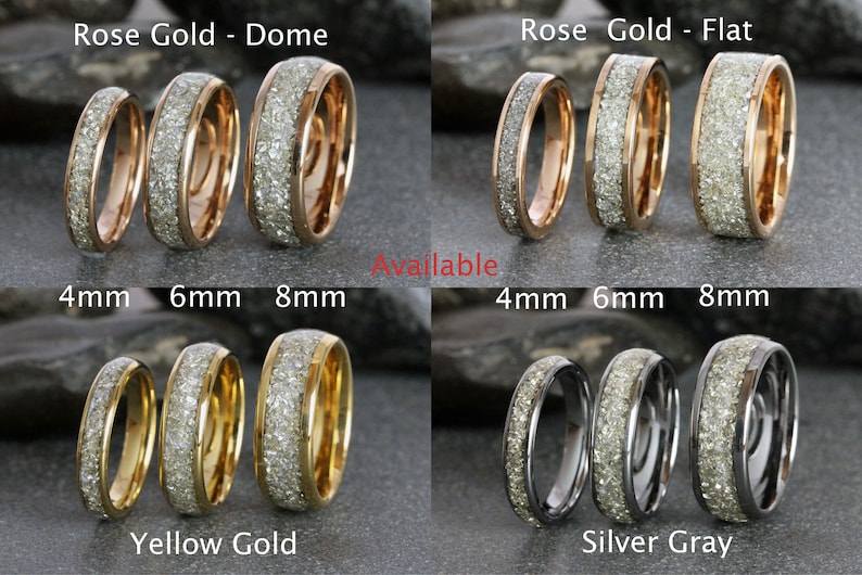 Glass Wedding Ring Set German Silver Glass Wedding Ring - Etsy
