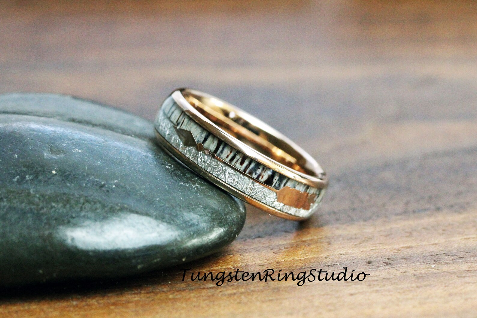 4mm 6mm 8mm Rose Gold Meteorite Arrow Deer Antler Tungsten - Etsy