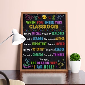 Classroom Poster, When You Enter This Classroom Wall Decor ...