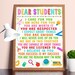 Dear Students Poster, Kids Preschool Kindergarten Classroom Decor ...