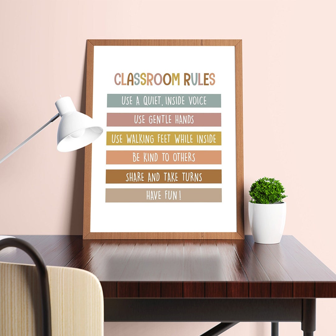 Classroom Rules Poster, Class Rules Canvas for Middle School ...