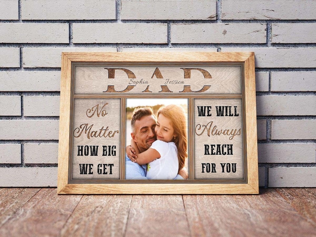 Personalized Dad Poster With Kids Name, Dad No Matter How Big We Get We ...