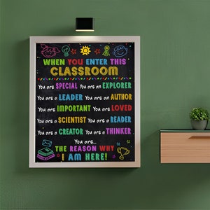 Classroom Poster, When You Enter This Classroom Wall Decor ...