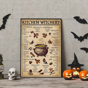 Kitchen Witchery Poster, Witches Poster, Witches Magic Knowledge Wall ...
