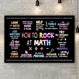How to Rock at Math Print Poster Canvas, Teacher Gift, Back to School ...