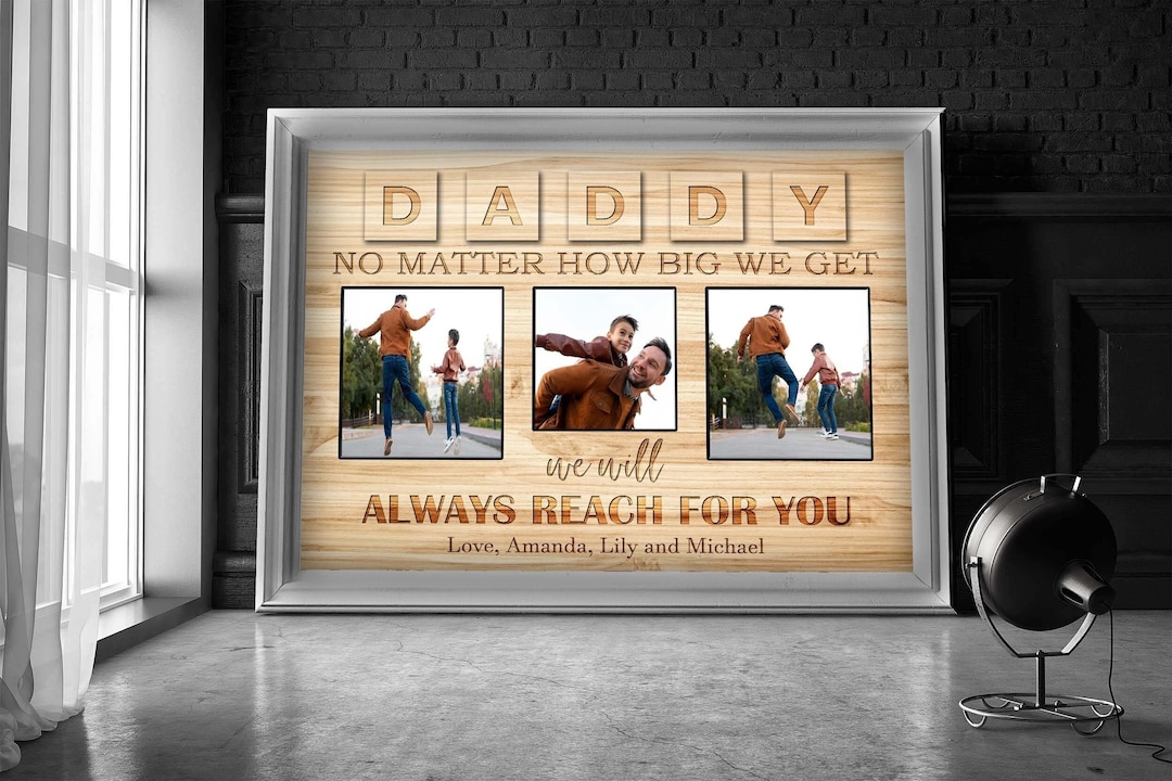 Personalized Dad Photo Collage Poster, Daddy No Matter How Big We Get ...