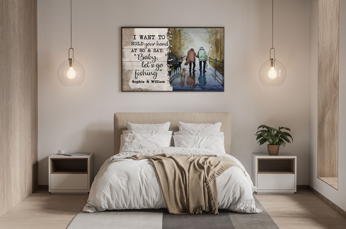 Personalized Fishing Couple Poster Hold Your Hand & Say Baby - Etsy