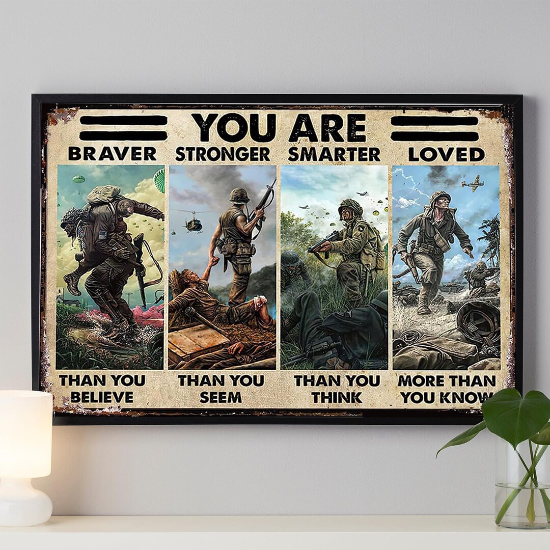Veteran You Are Braver Than You Believe Poster, Memorial Day Wall Art ...