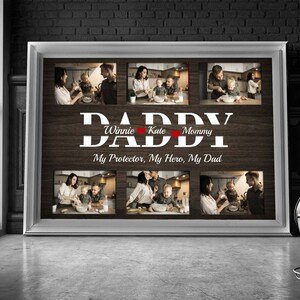 Personalized Dad Poster, Dad My Protector My Hero My Dad Wall Art ...