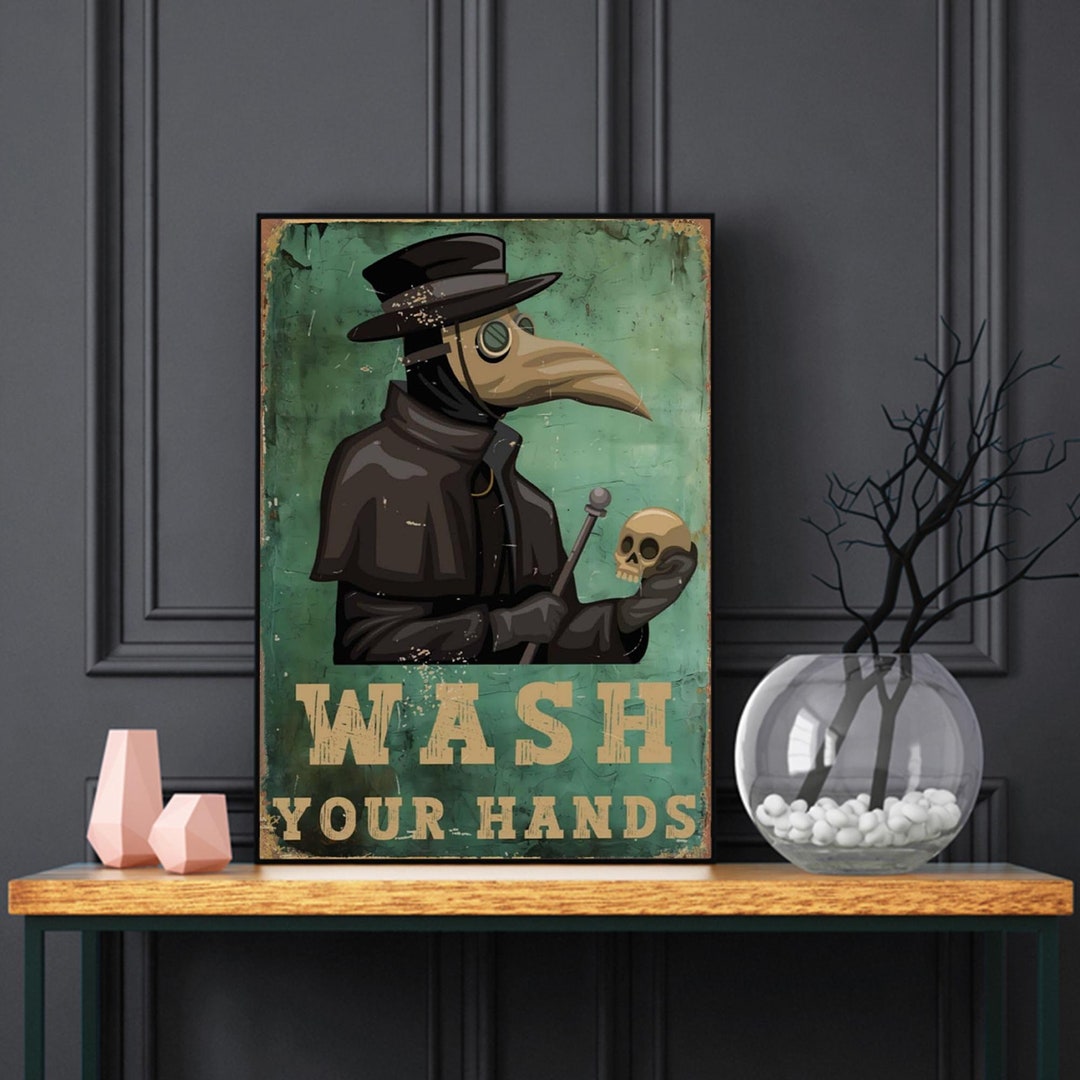 Plague Doctor Poster, Plague Wash Your Hand Poster, Plague Doctor ...