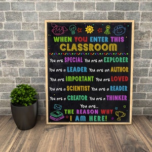 Classroom Poster, When You Enter This Classroom Wall Decor ...