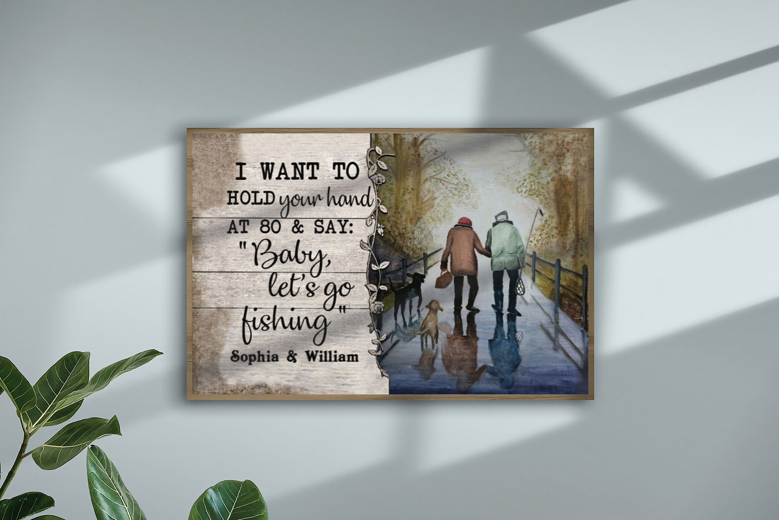 Personalized Fishing Couple Poster Hold Your Hand & Say Baby - Etsy