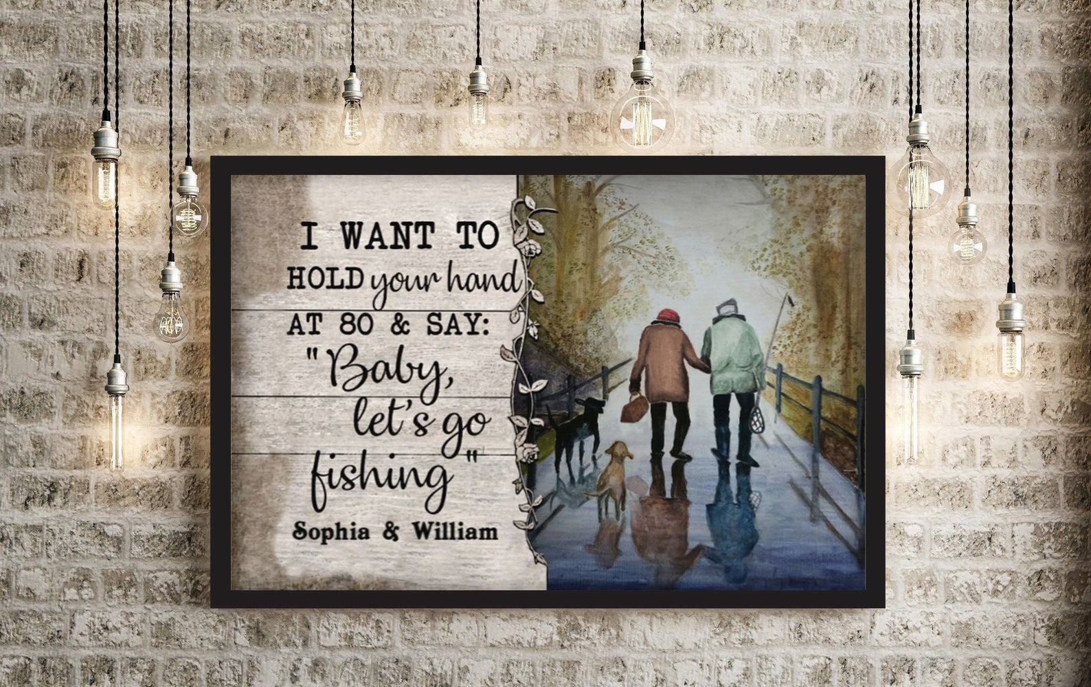 Personalized Fishing Couple Poster Hold Your Hand & Say Baby - Etsy