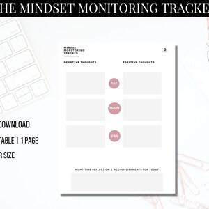 Mindset Tracker, Mindset Worksheet, Printable Worksheet - Etsy
