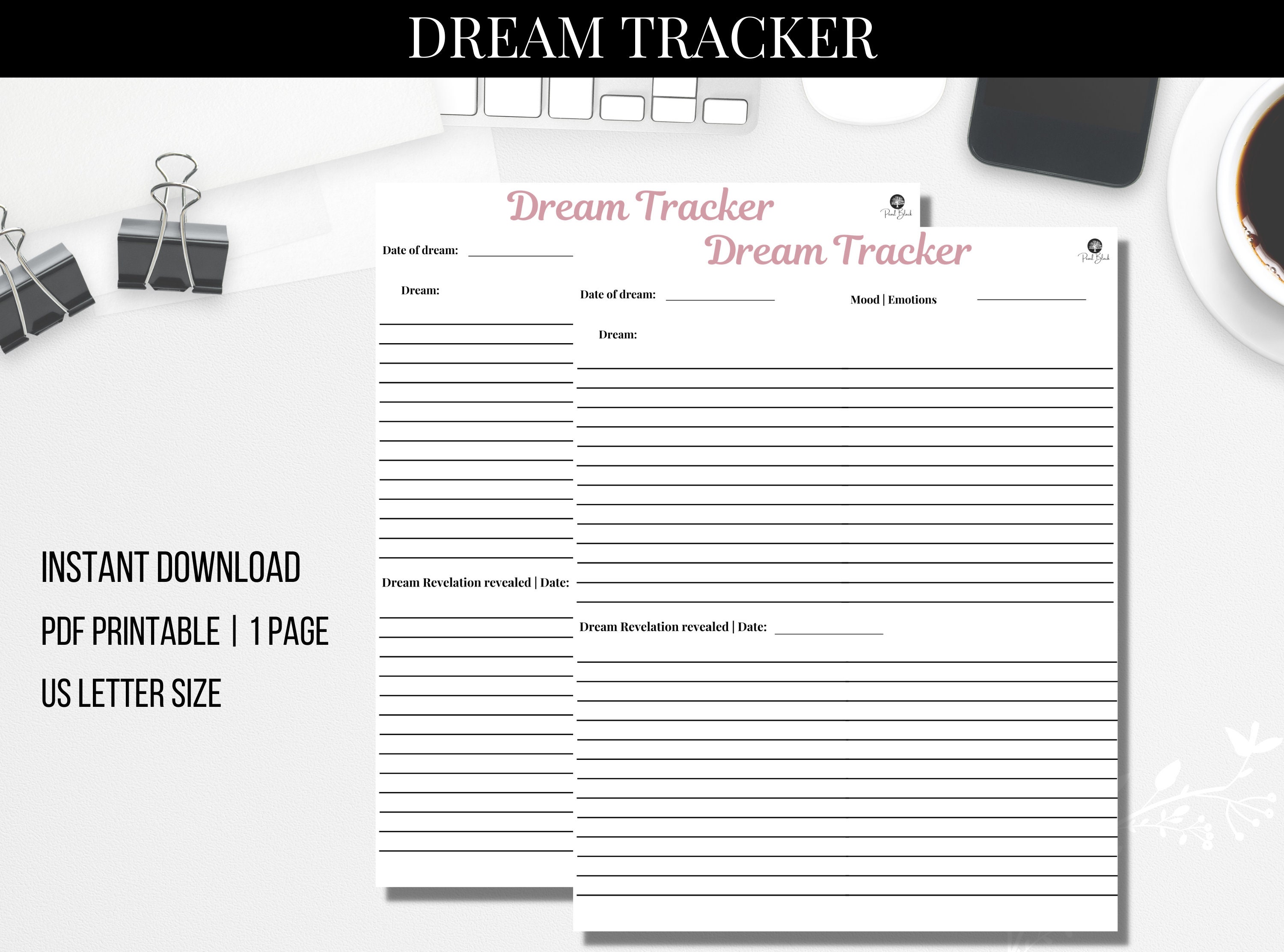 Dream Tracker, Dream Journal, Etsy Printable, Printable Dream Journal ...
