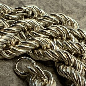 Vintage Sterling Silver Twist Rope Chain Necklace - Etsy