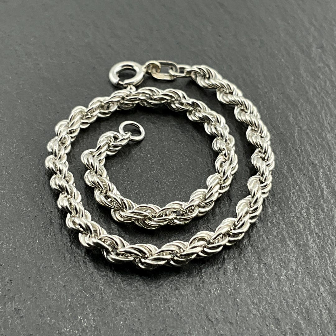 Vintage Sterling Silver Curb Twist Link Bracelet - Etsy