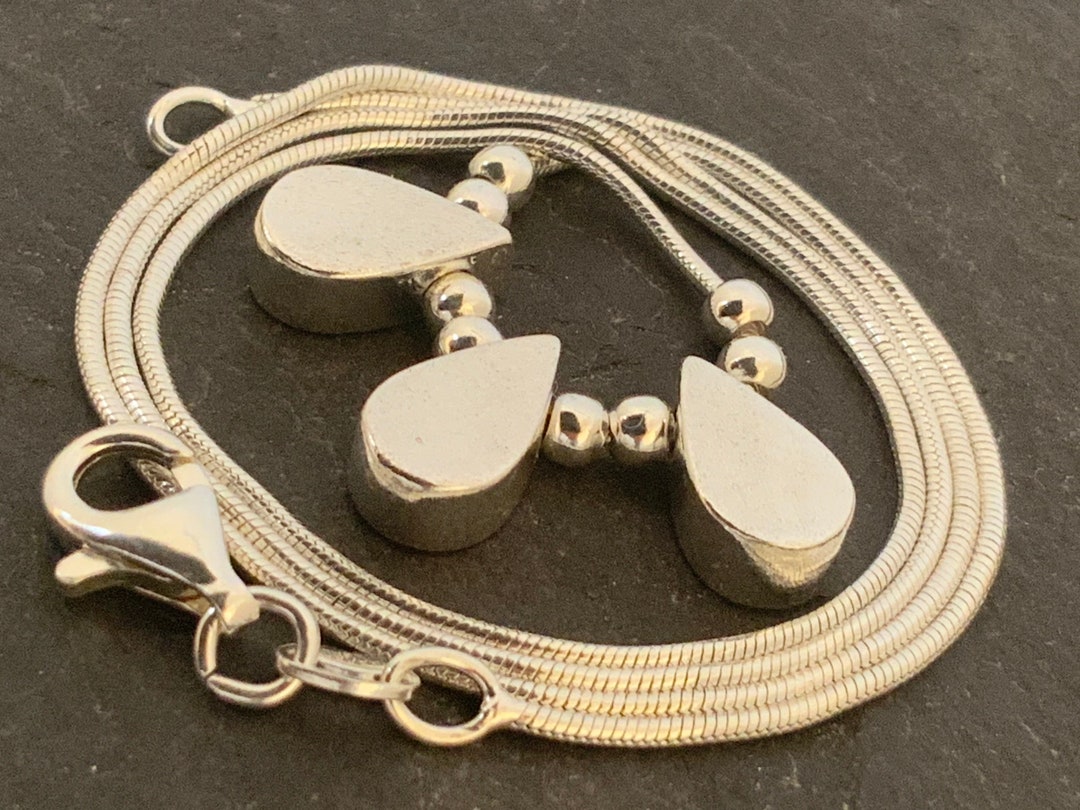 Vintage Sterling Silver Snake Link Pendant Necklace - Etsy