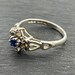 Vintage Blue & White Natural Hardstone Sterling Silver Heart Cluster ...