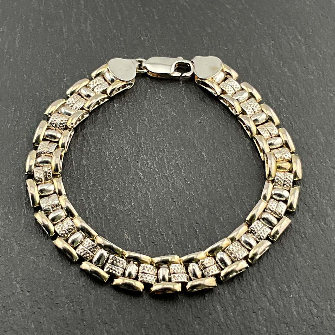 Vintage Sterling Silver Fancy Chain Link Bracelet - Etsy