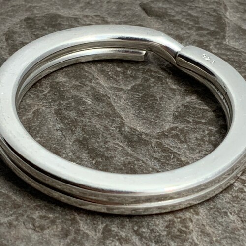 1 Solid Sterling Silver 925 Flat Round Split Key Ring Key - Etsy