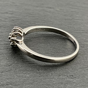 Vintage Diamond Sterling Silver Cluster Solitaire Ring, UK Size T, US Size 9 3/4, EU Size 61 1/4 ...