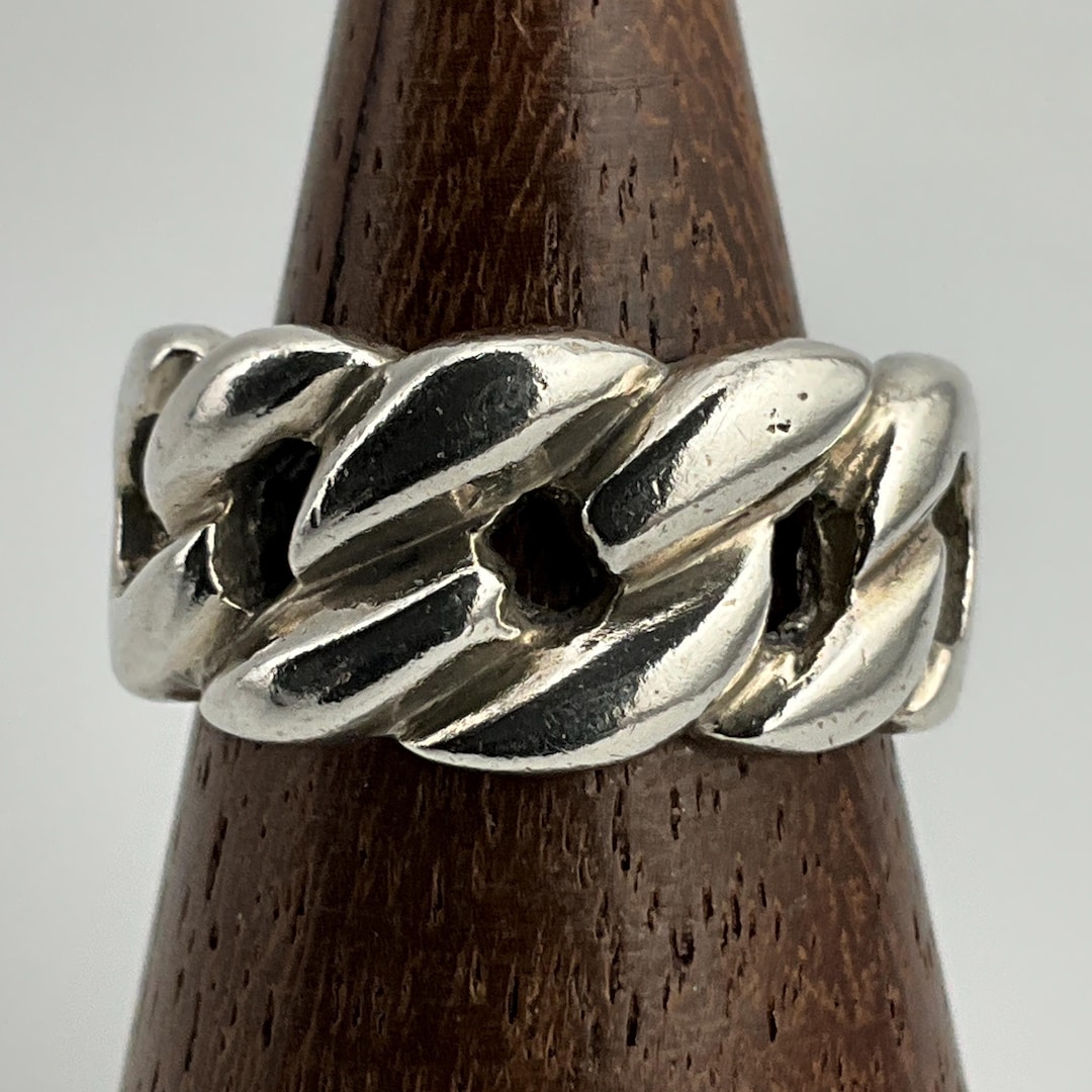Vintage Sterling Silver Chain Band Ring, UK Size K1/2, US Size 5 1/4 ...